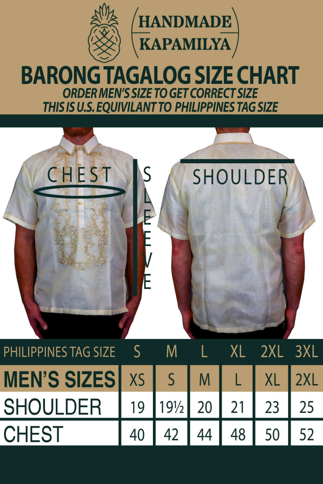 White Short Sleeve Organza Barong Tagalog ORDER US SIZE