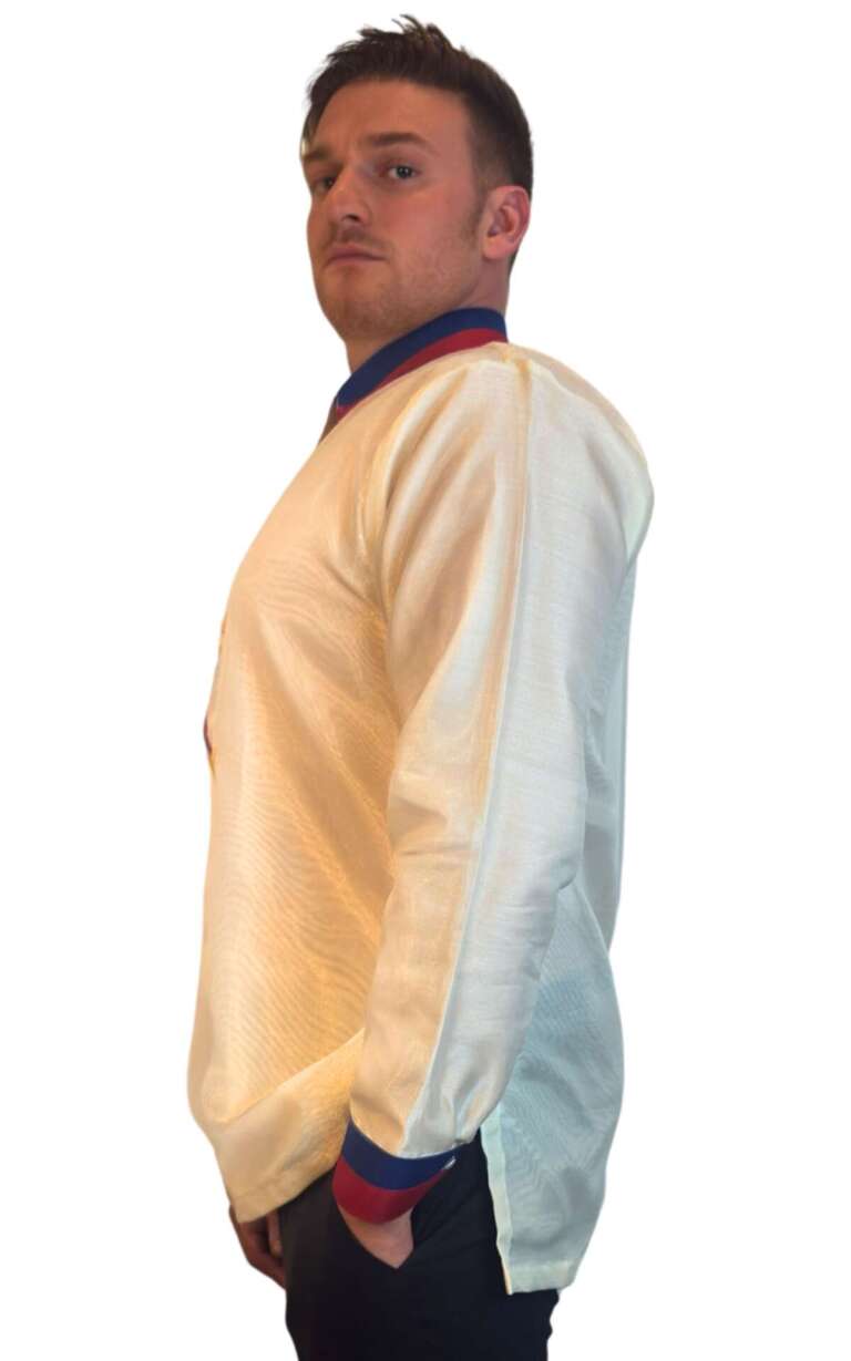 Sinag Philippine Flag Organza Barong Tagalog - ORDER US SIZE